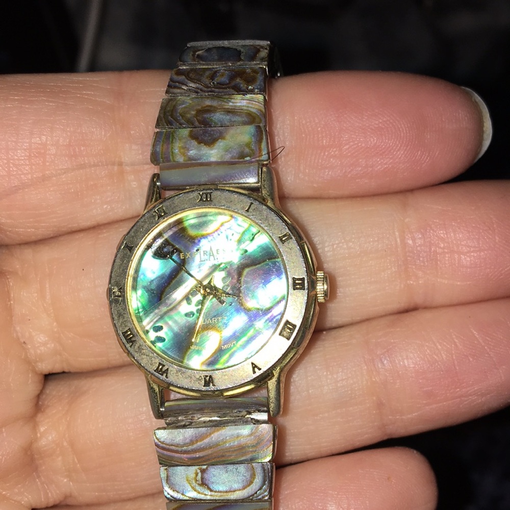 La Express Rare Blue Abalone Shell Extension Band Wat… - Gem